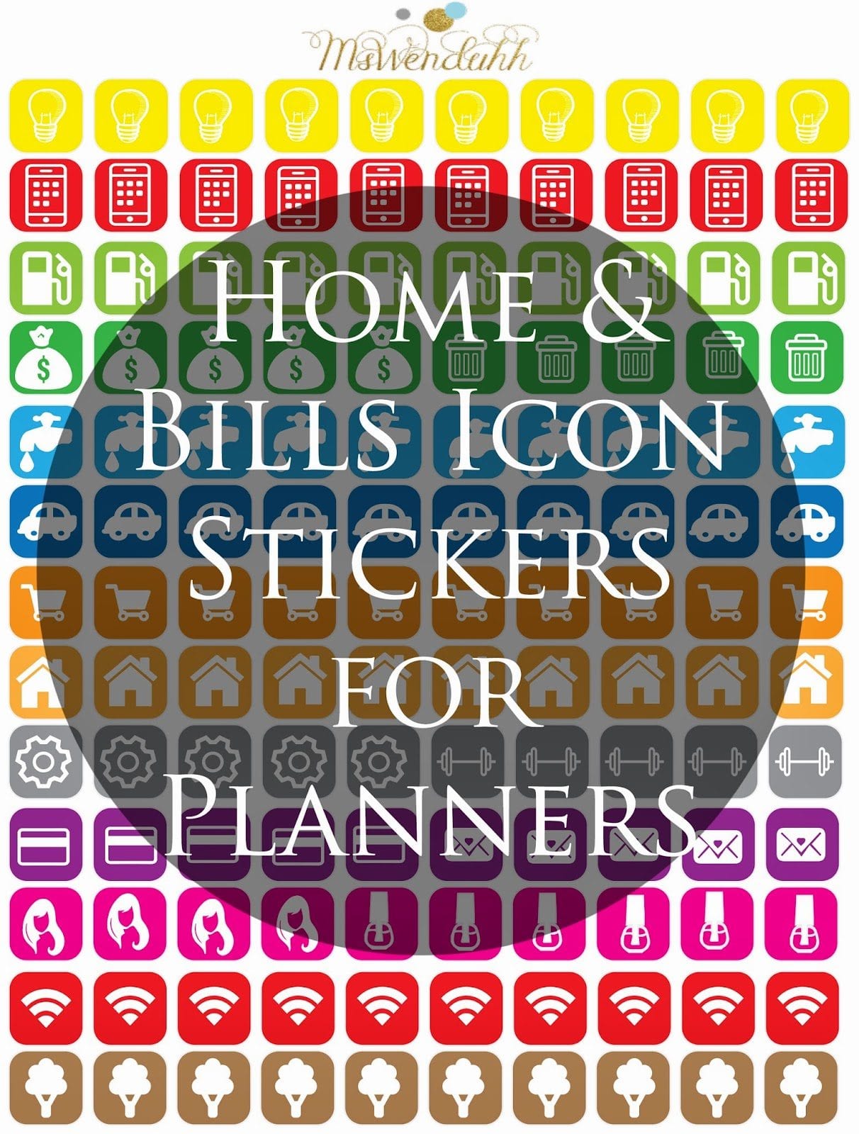 Home Bill Icons Stickers Wendaful Planning