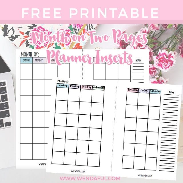 Printable Planner Inserts For Personal Size Planners Style PS2 Albums 