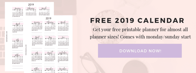 2019 Year-At-A-Glance Planner Insert + Automating Calendars | Wendaful ...