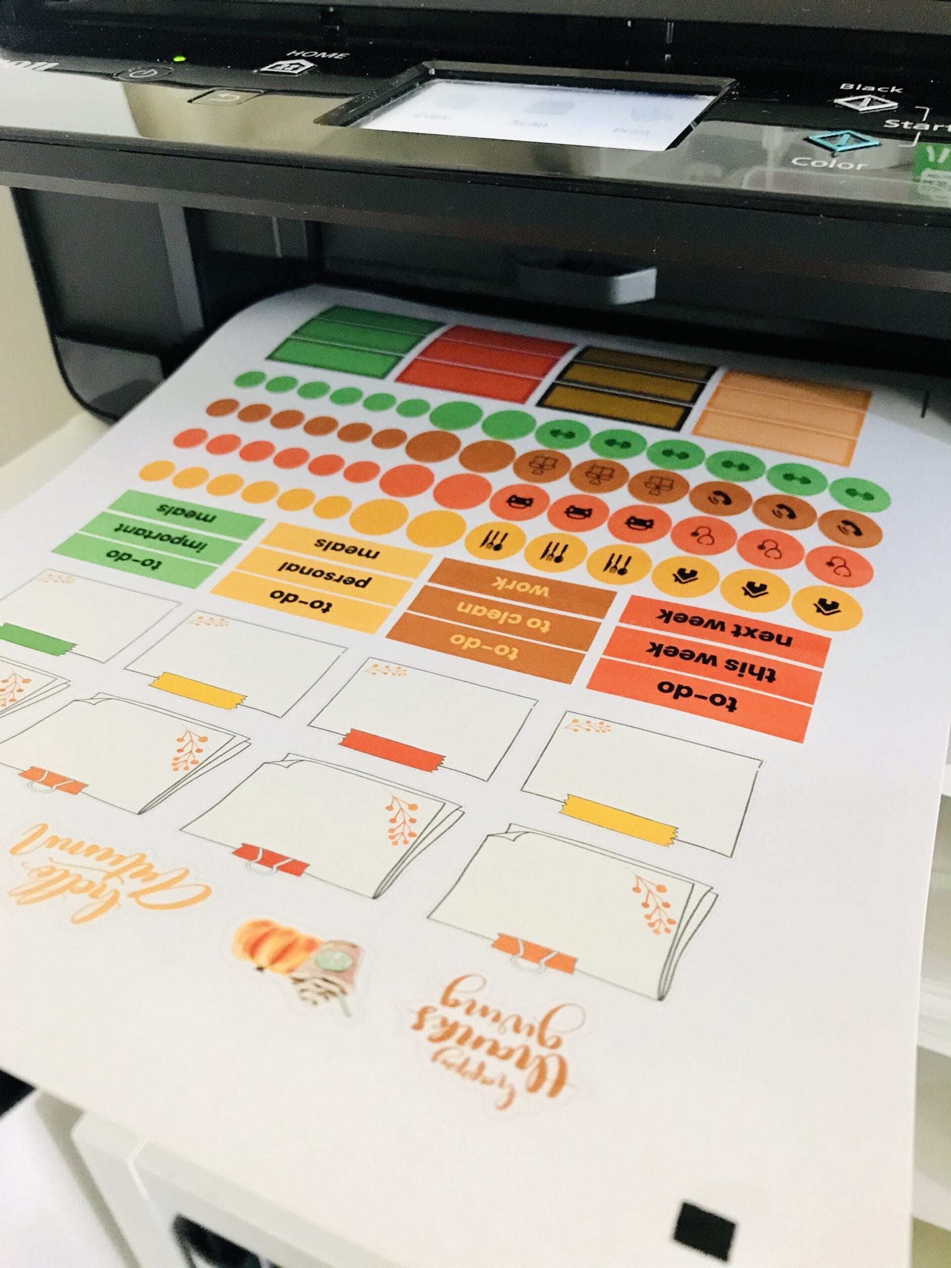 Free Fall Print & Cut Stickers | Wendaful Planning – Planners ...