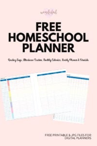 Free Printable Homeschool Planner for Distance Learning | Wendaful ...