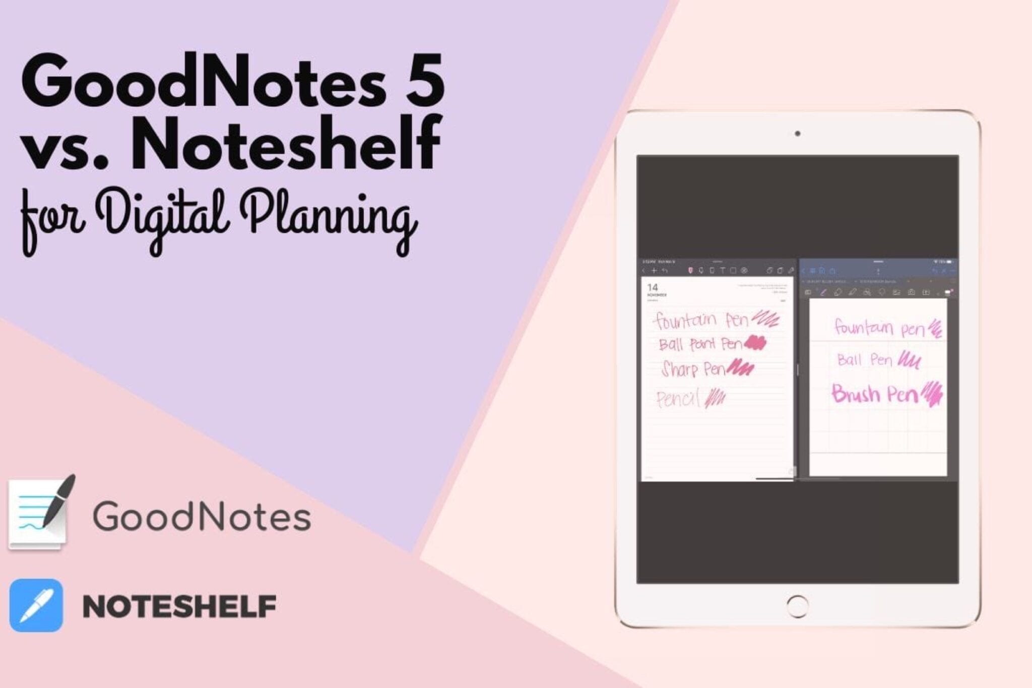 GoodNotes 5 vs. Noteshelf App for Digital Planning | Wendaful Planning ...