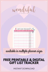 Free Printable & Digital Pink Christmas Gift List Tracker Planner ...