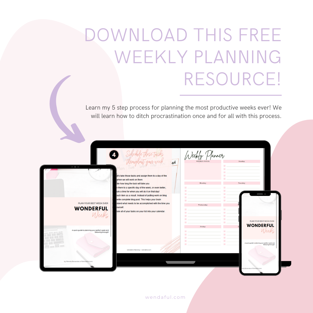 Free Weekly Planning Guide | Wendaful Planning – Planners, Productivity ...