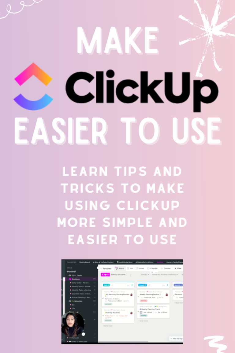 Ways to Make ClickUp More Simple and Easier to Use | Wendaful Planning – Planners, Productivity ...