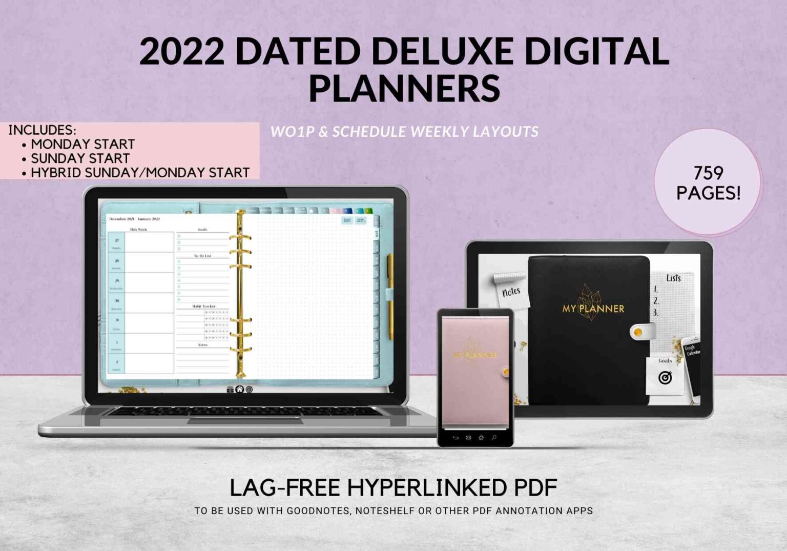 2022 Deluxe Digital Planners | Wendaful Planning