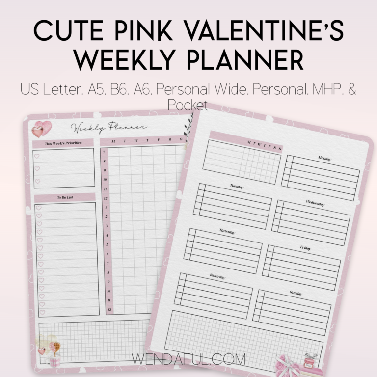 Organize Your Week with a Pop of Pink: Download Our Free Printable Pink ...