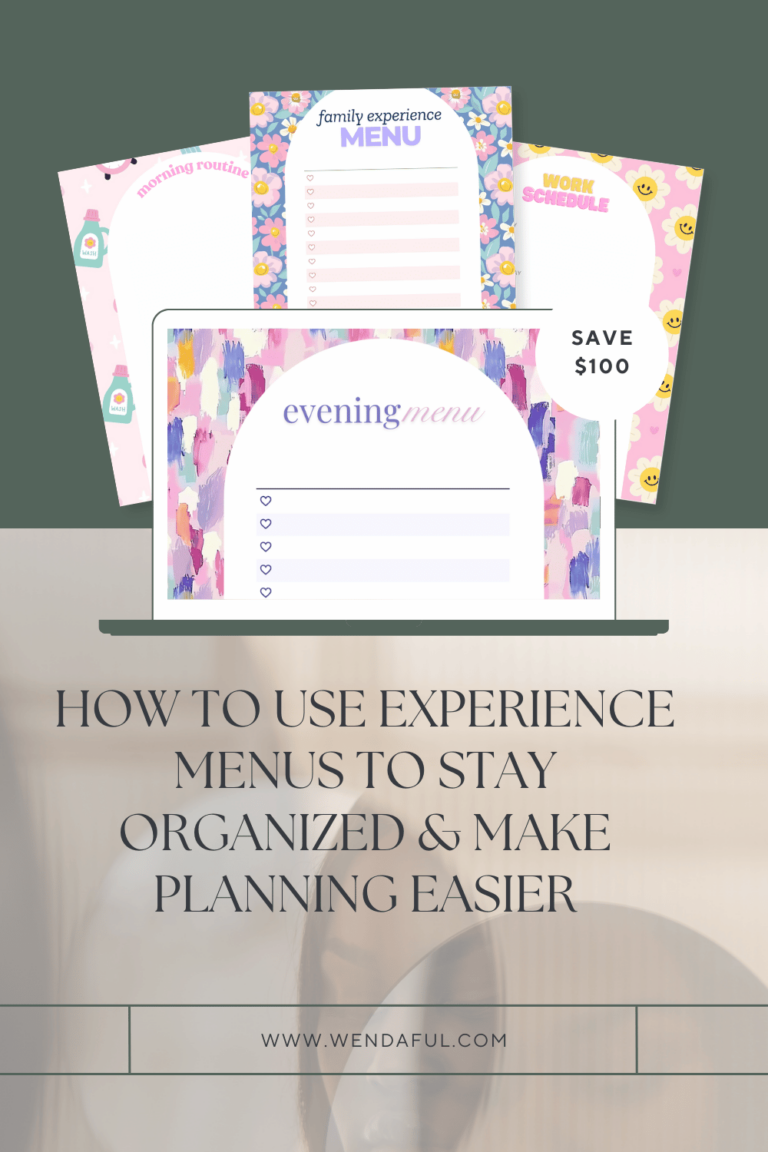 How to Use Experience Menus to Stay Organized & Make Planning Easier | Wendaful Planning ...