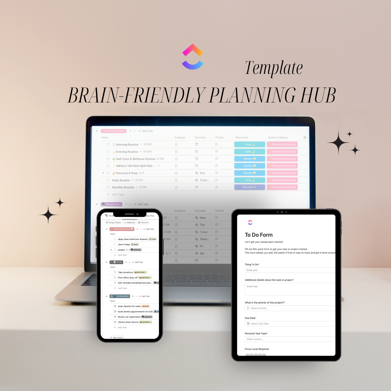 How to Upgrade Your Weekly Routine with a Brain-Friendly Planning Hub in ClickUp | Wendaful ...